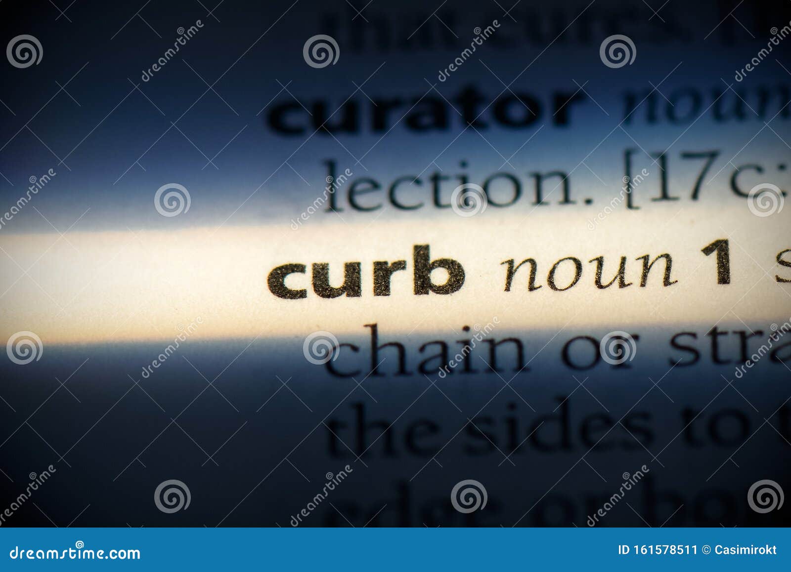 Curb stock image. Image of curb, etymology, book, concept - 161578511
