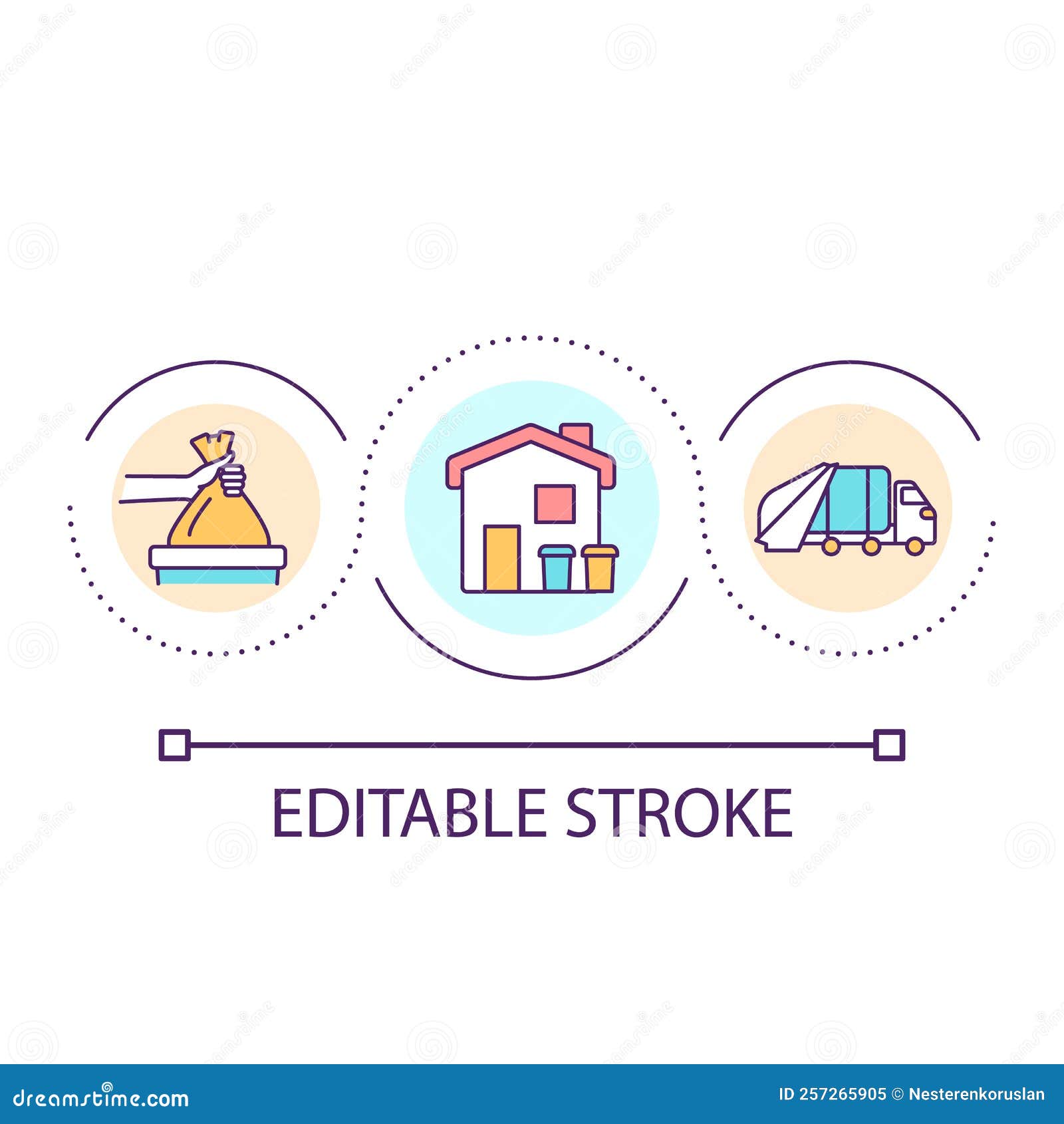 Curbside Collection Service Loop Concept Icon Stock Vector ...