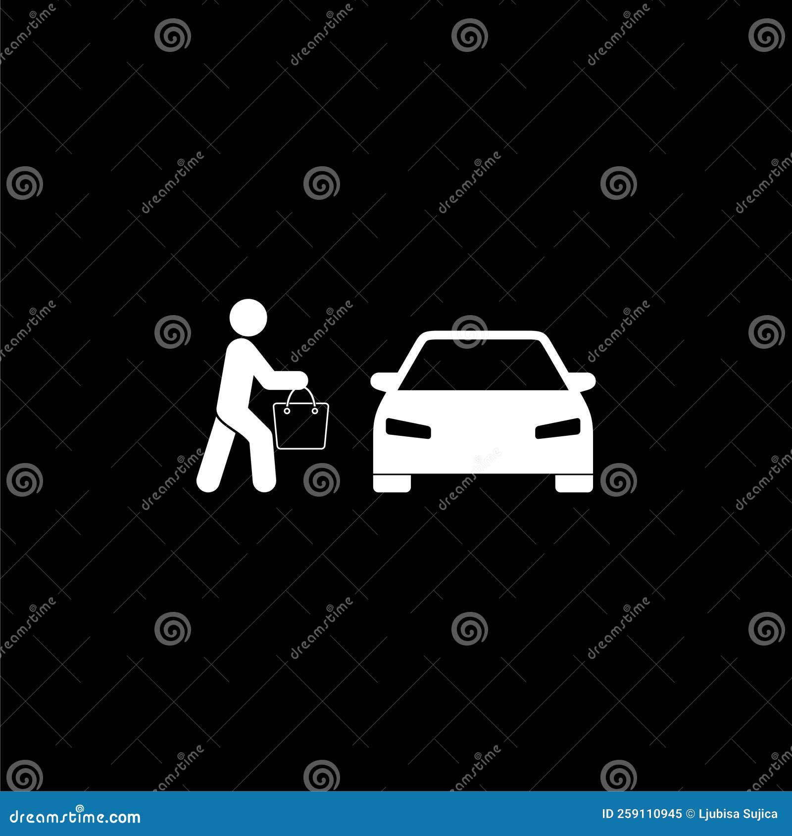 Curbside Pickup Icon Isolated on Dark Background Stock Vector ...
