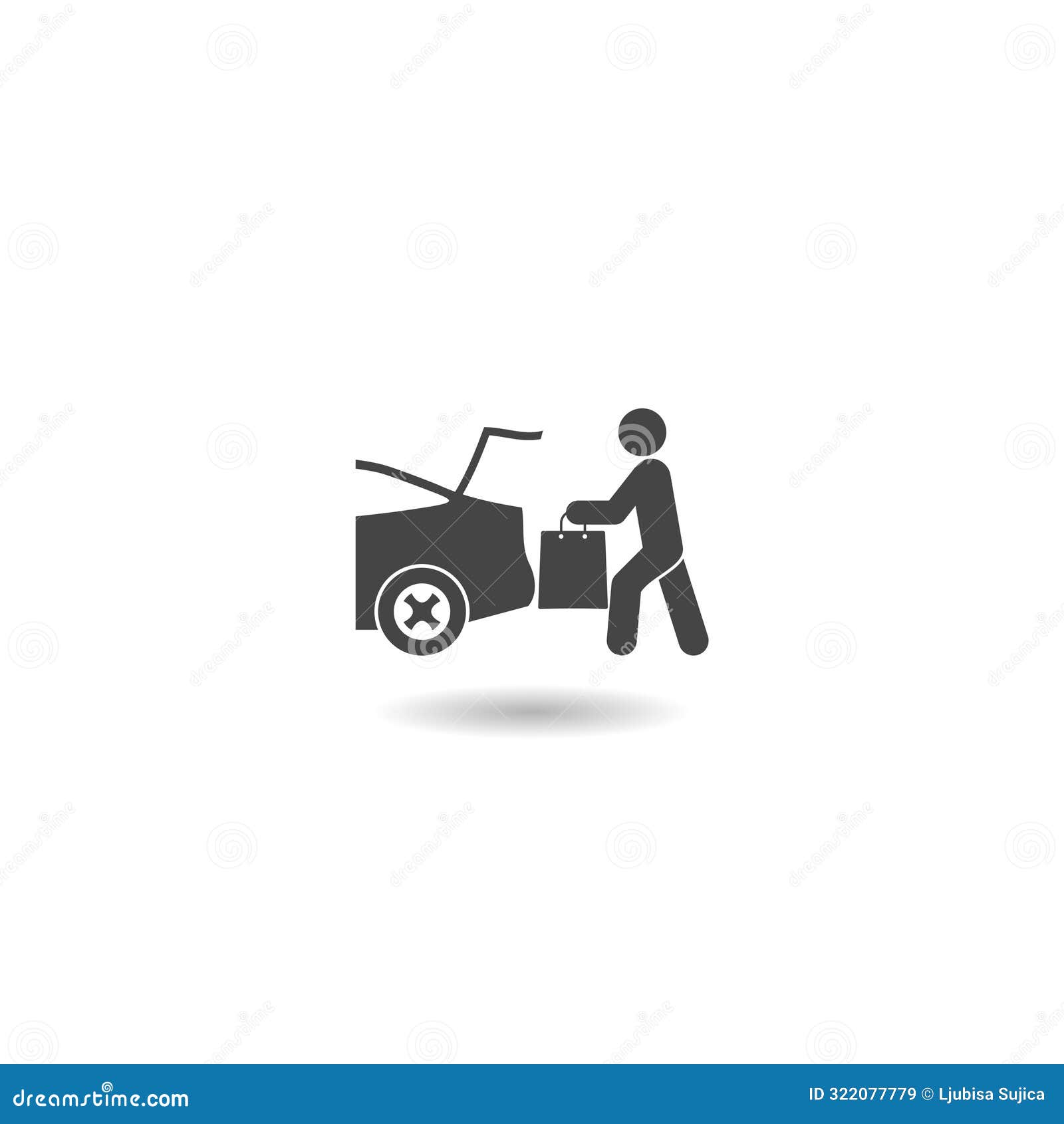 Curbside Pickup Icon with Shadow Stock Vector - Illustration of courier ...
