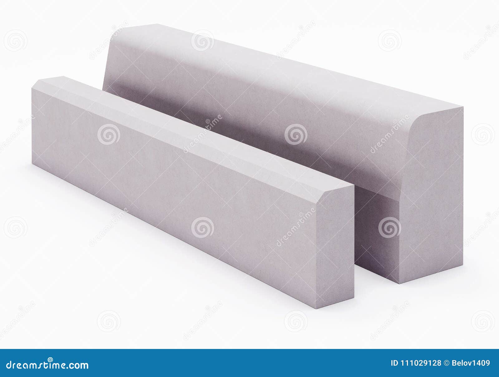 Curbstone on White Background Stock Illustration - Illustration of ...