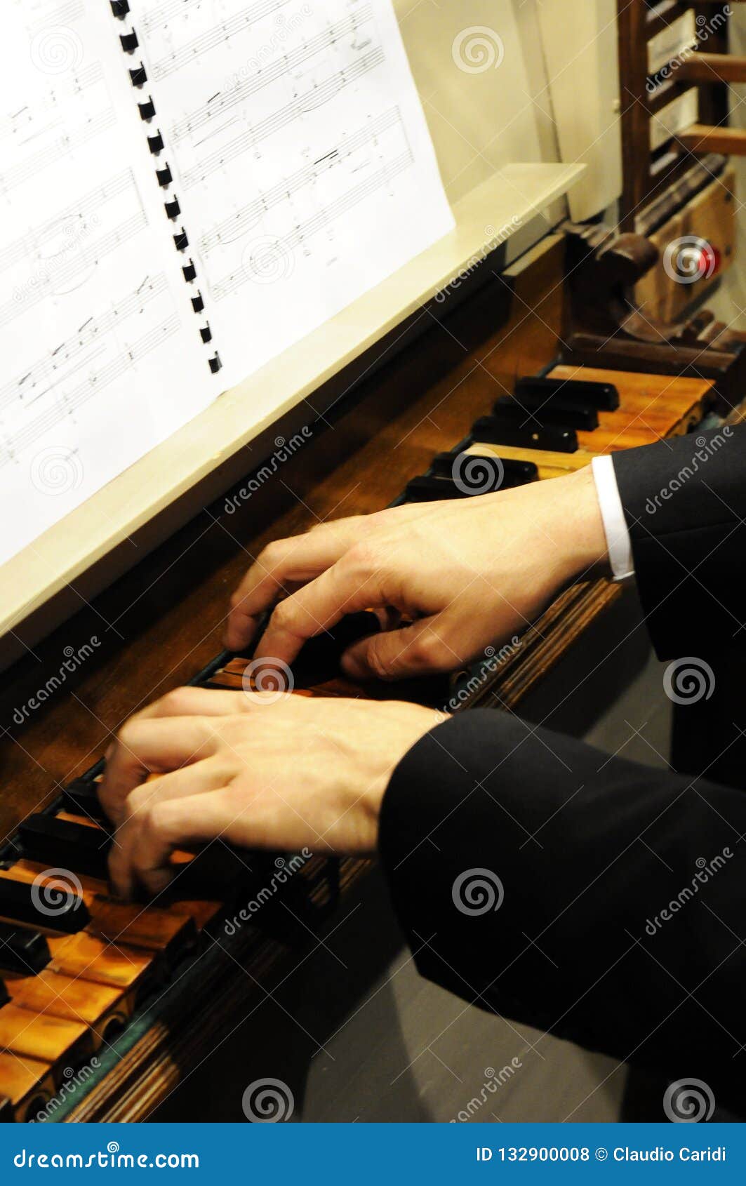 Curch organ player stock photo. Image of antique, live - 132900008