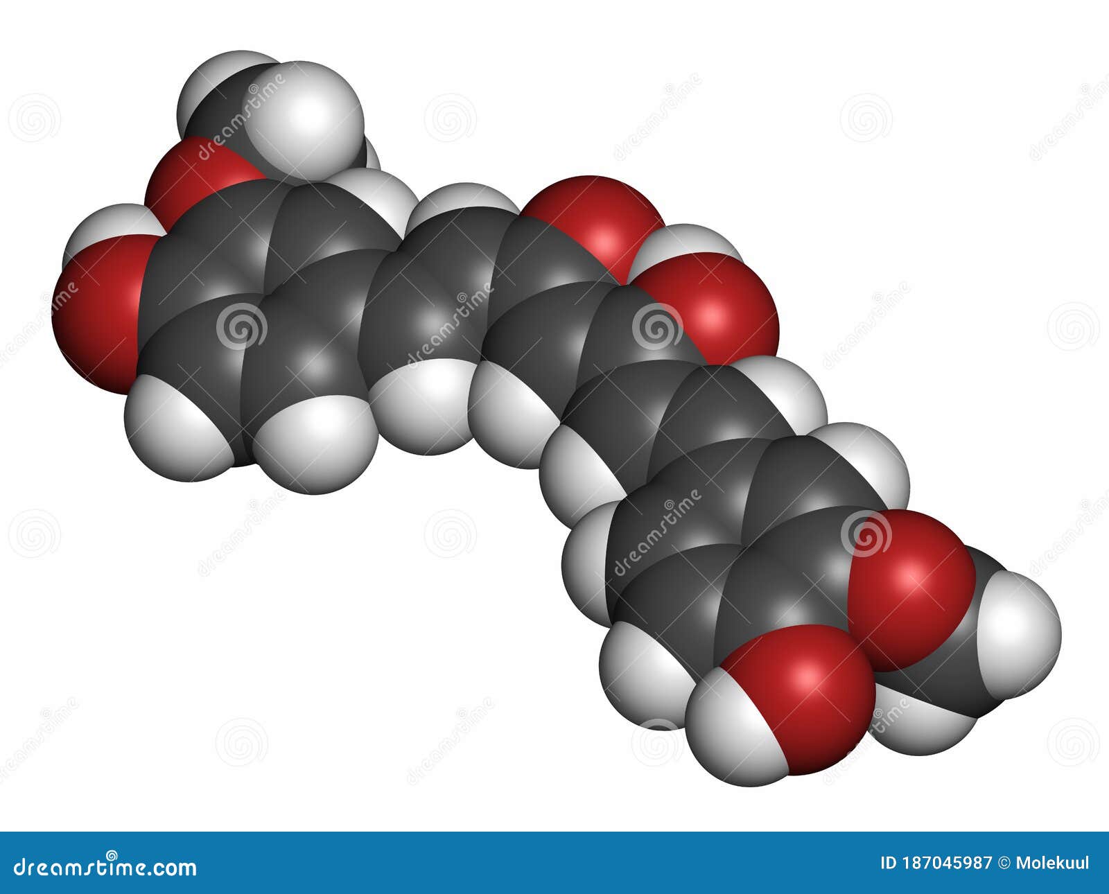 Curcumin Turmeric Spice Molecule. 3D Rendering Stock Illustration ...