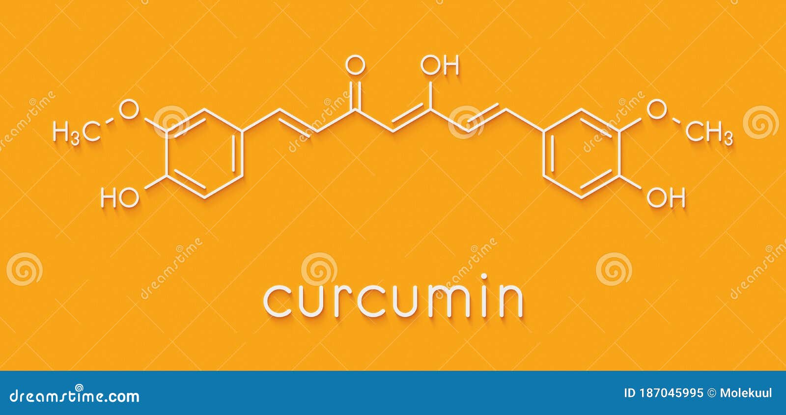 Curcumin Molecular Formula. Chemical Structural Formula Cartoon Vector ...