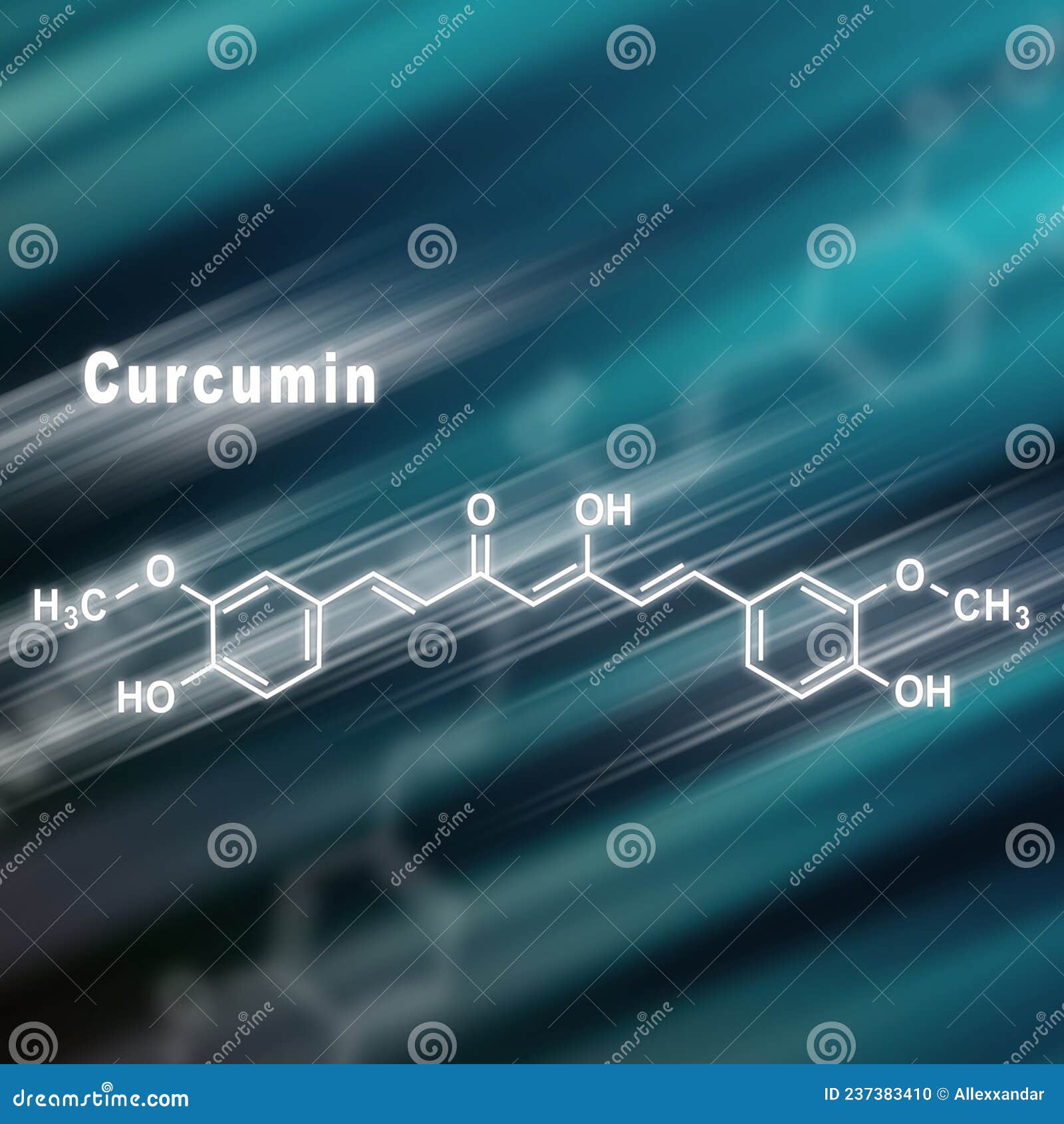 Turmeric And The Chemical Formula And Structure Of Curcumin, E100 ...