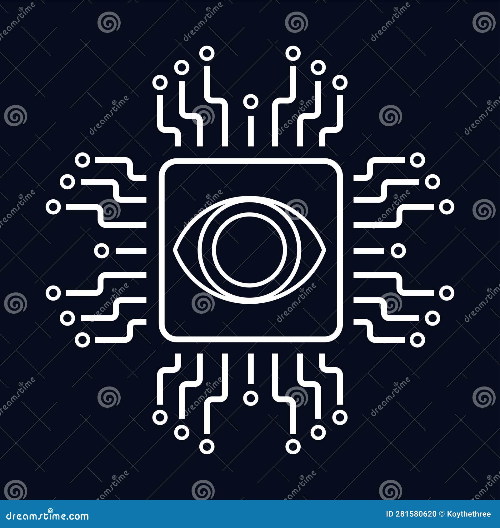 The Curcute of AI Icon, Symbol for AI Concept Vector, Illustration ...