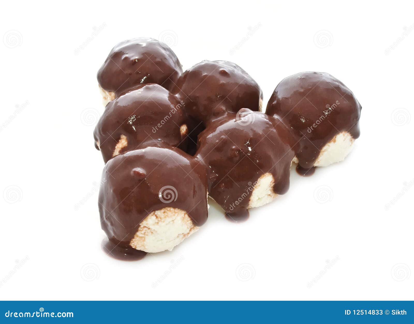 Curd Balls Topped with Chocolate Syrup Stock Image - Image of dessert ...