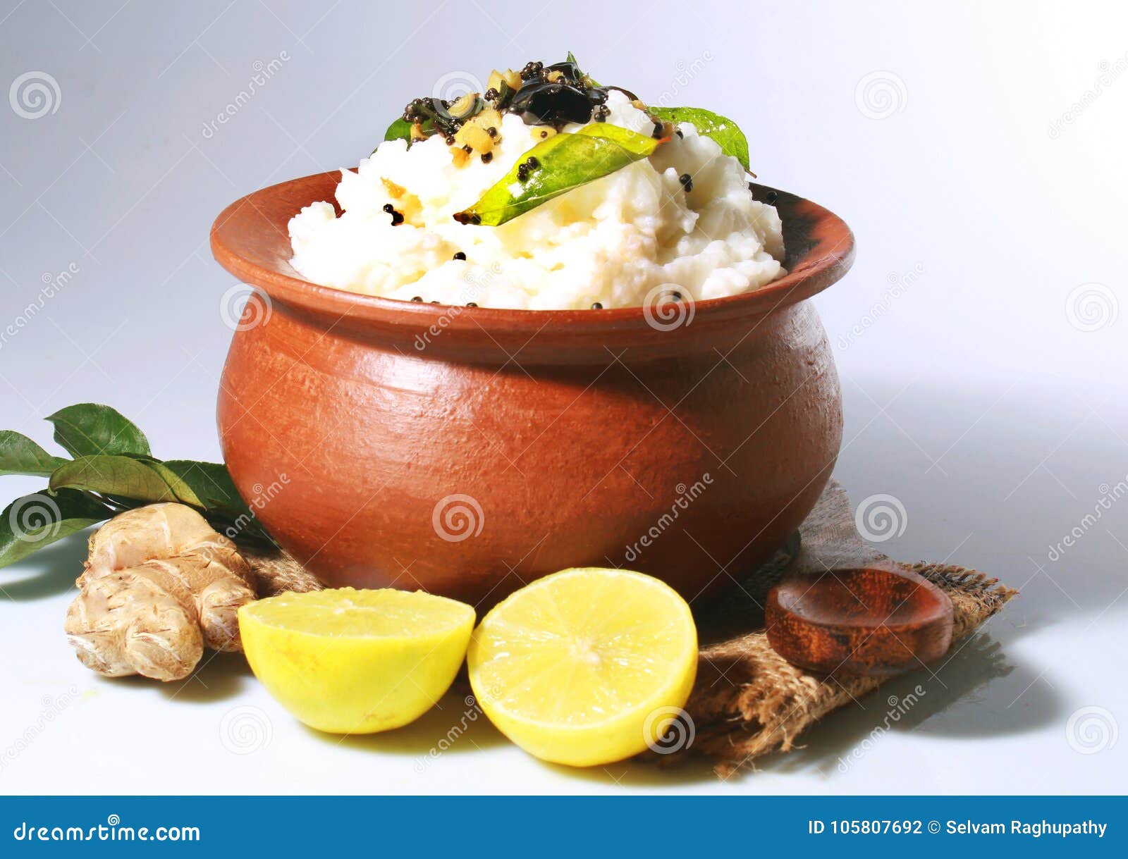 Curd Rice in a Clay Pot with Ingredients Stock Photo - Image of fried ...