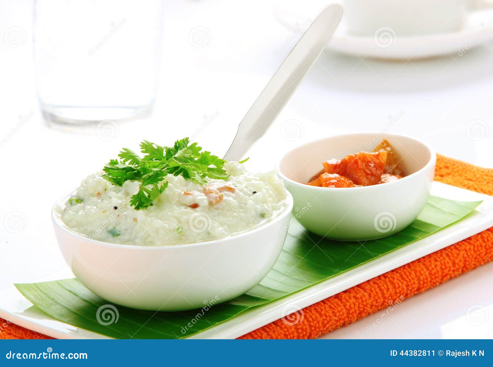 Curd rice stock image. Image of leaf, ethnic, dinner - 44382811