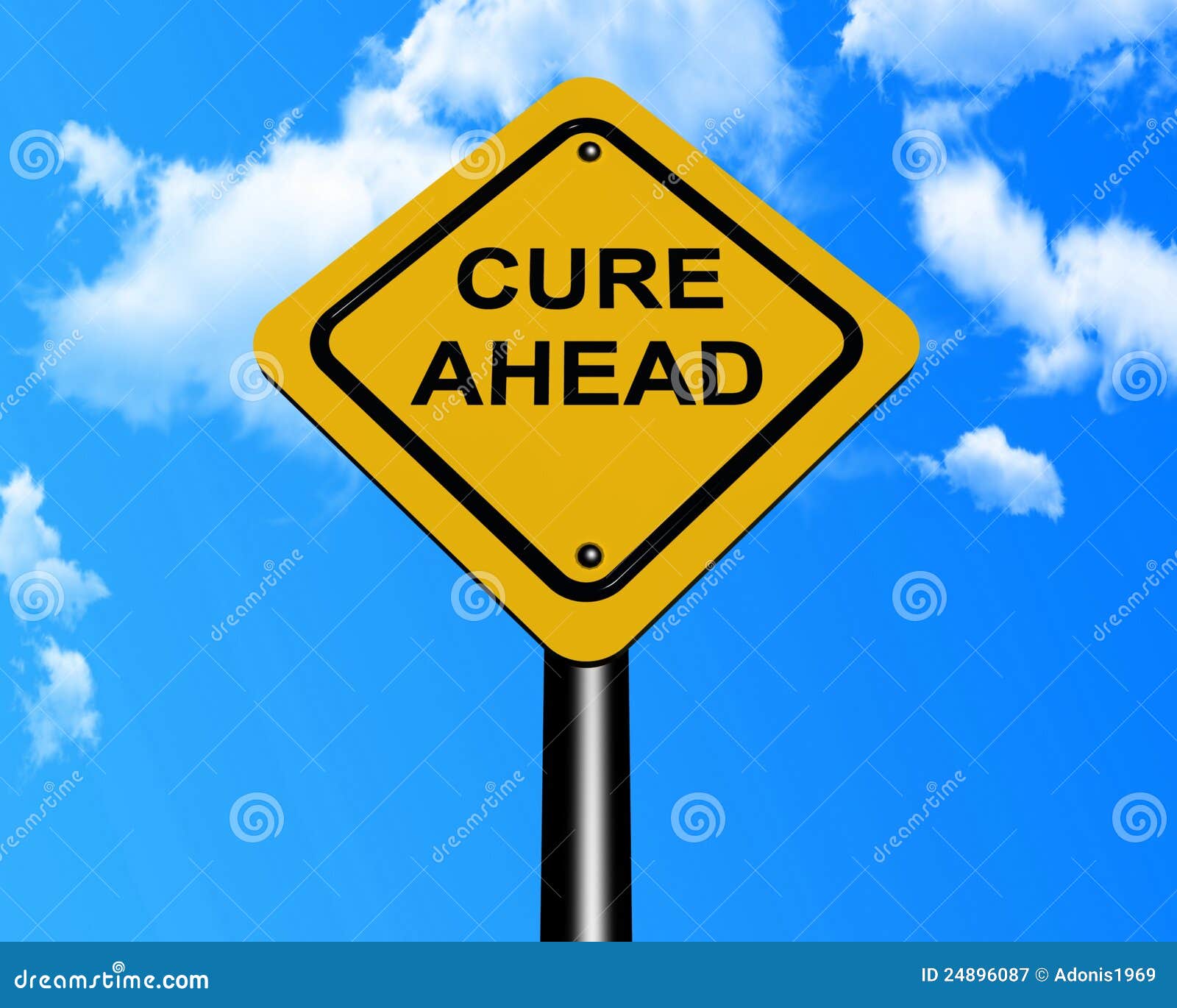 Cure ahead sign post stock illustration. Illustration of industries ...