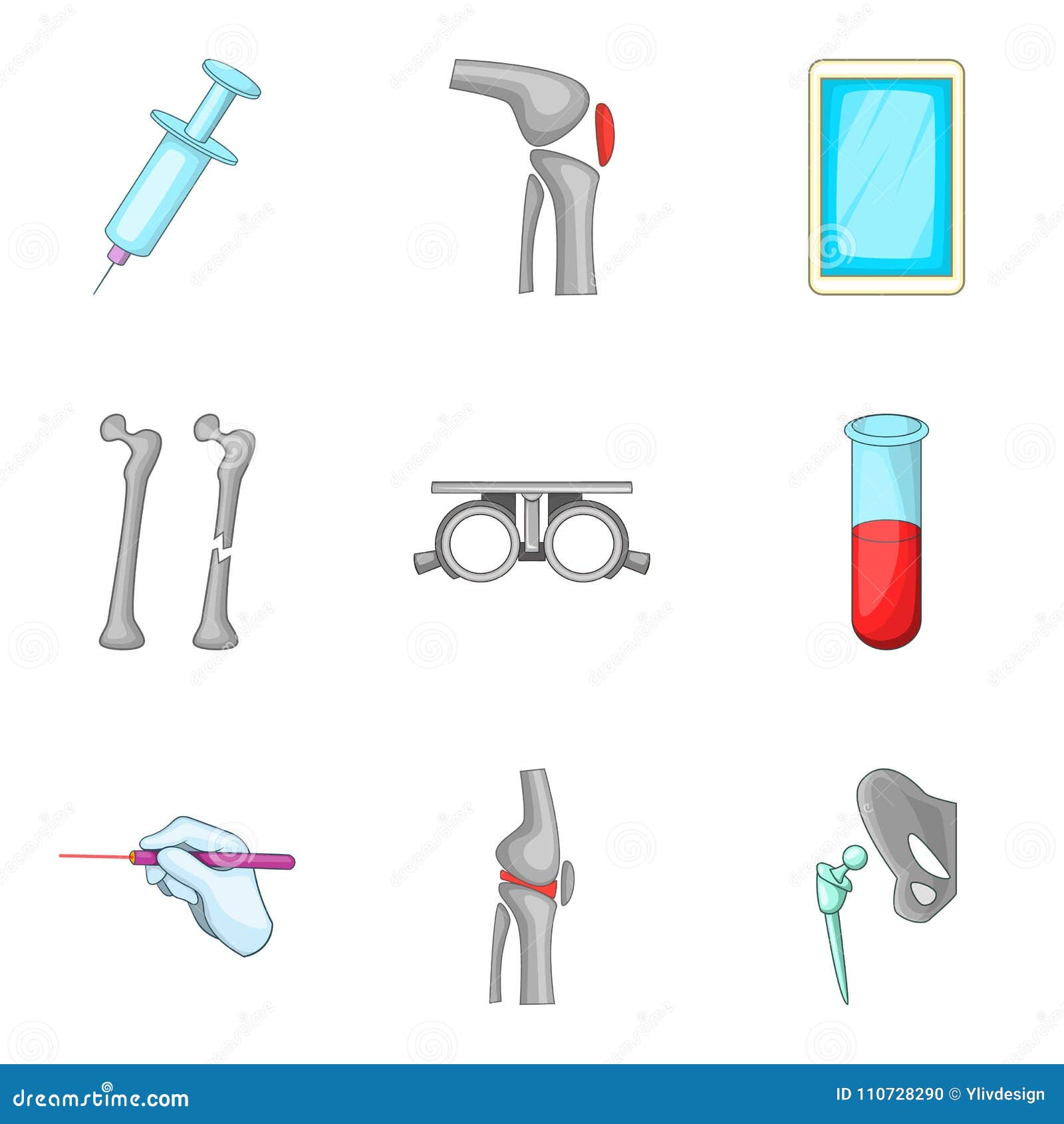Cure Icons Set, Cartoon Style Stock Vector - Illustration of facility ...