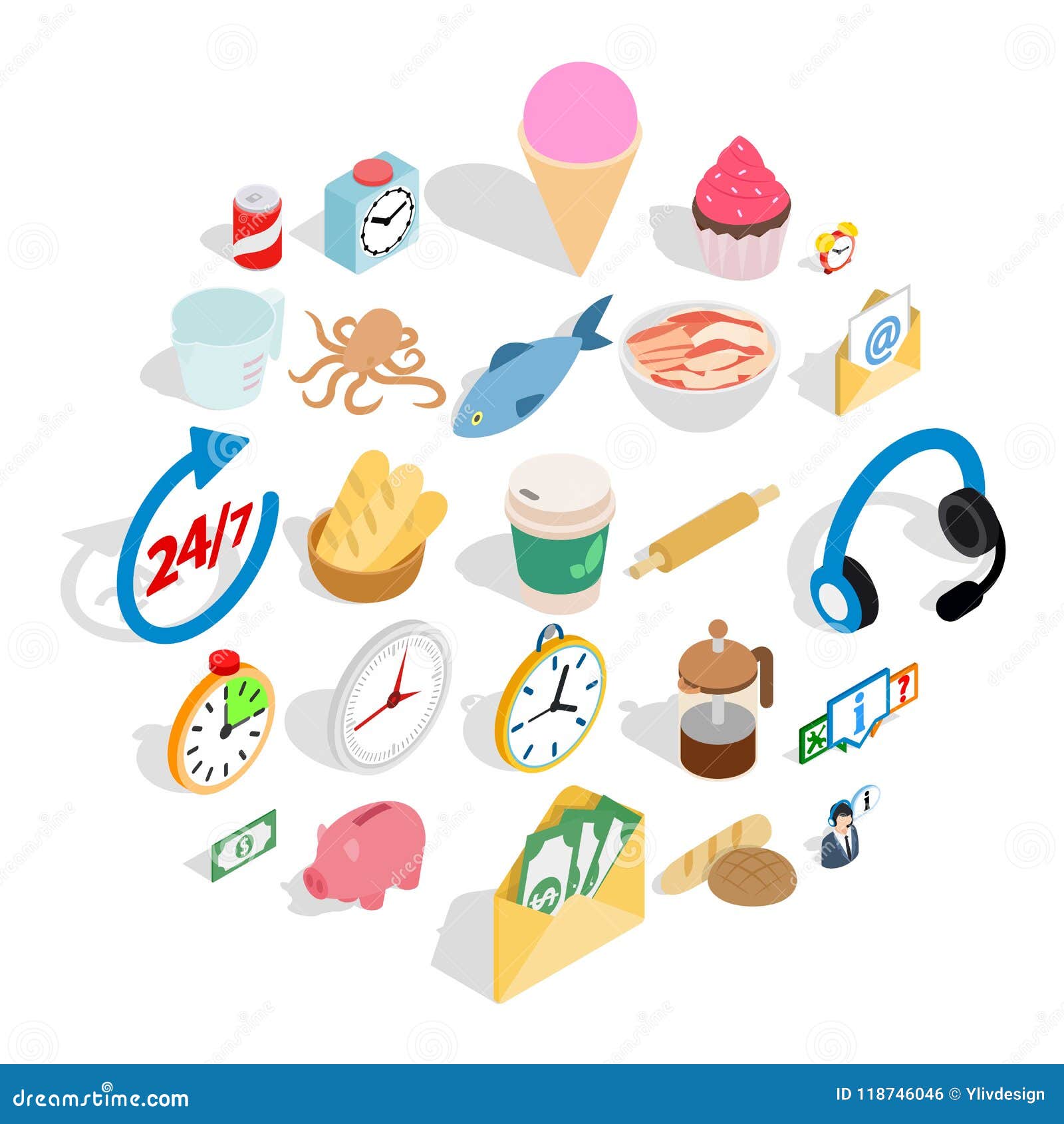 Cure Icons Set, Isometric Style Stock Vector - Illustration of indoor ...