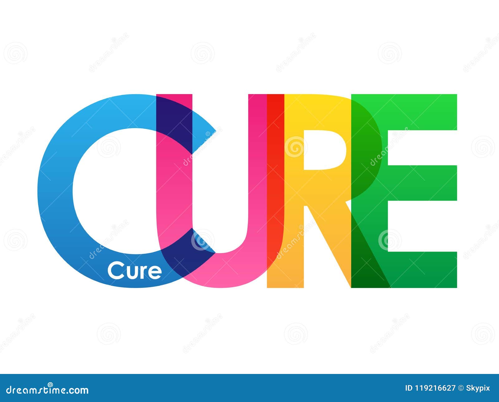 CURE Overlapping Letters Banner Stock Vector - Illustration of healthy ...