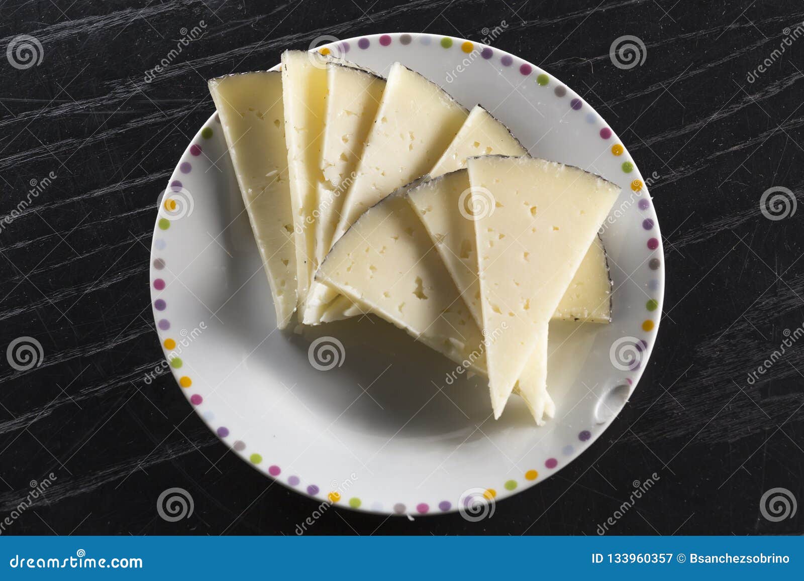 Cured Cheese Dish, Manchego Type, Spain Stock Image - Image of healthy ...