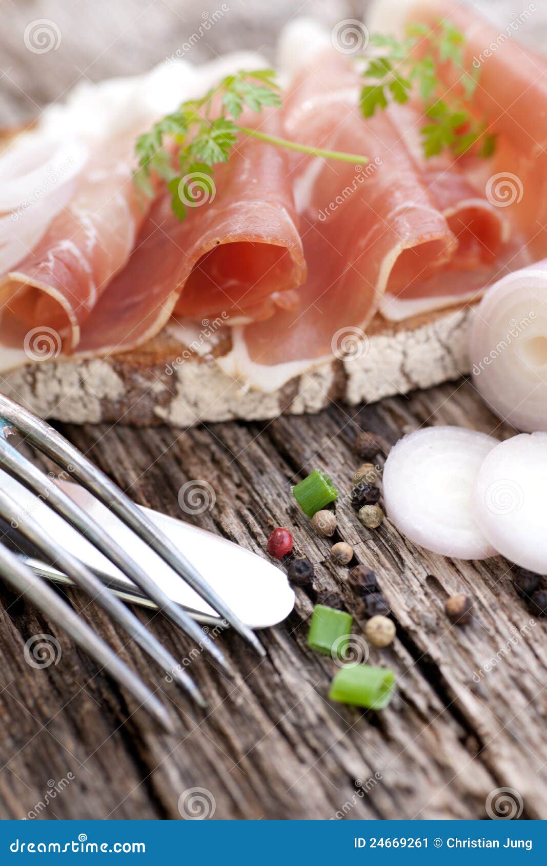 Cured ham stock image. Image of gammon, wooden, smoked - 24669261