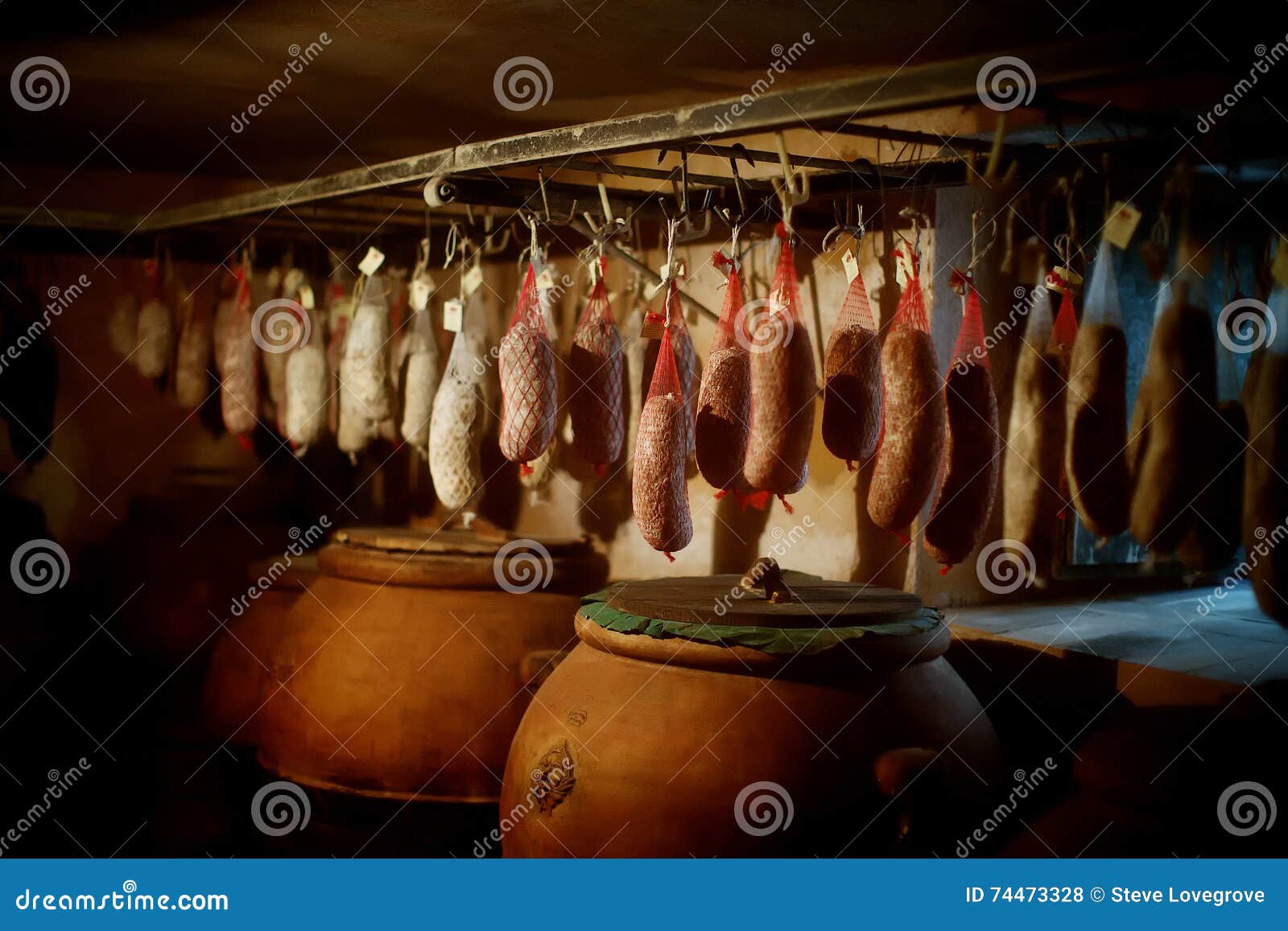 Cured meat products stock photo. Image of vats, preserved - 74473328