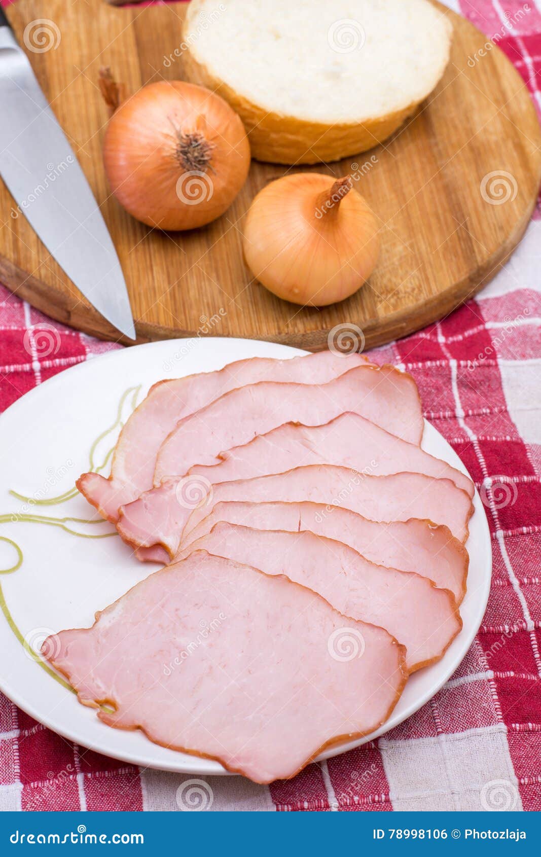 Cured Meat Served on the Plate Stock Photo - Image of pork, salty: 78998106
