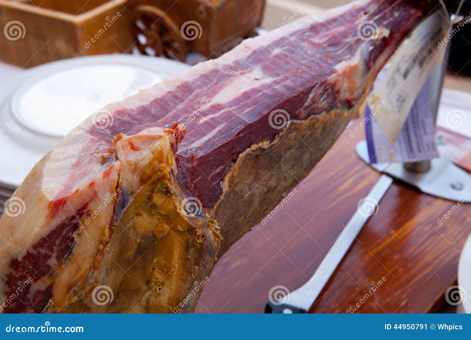 Cured spanish ham leg stock image. Image of steak, cured - 44950791