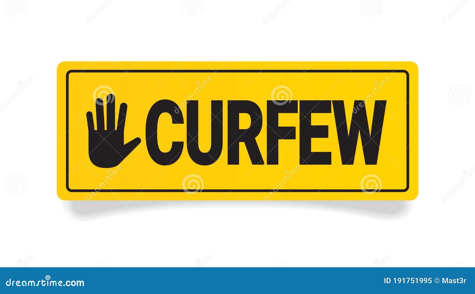 Curfew Sign No Entry Hand Stop Sign Gesture Cartoon Vector ...