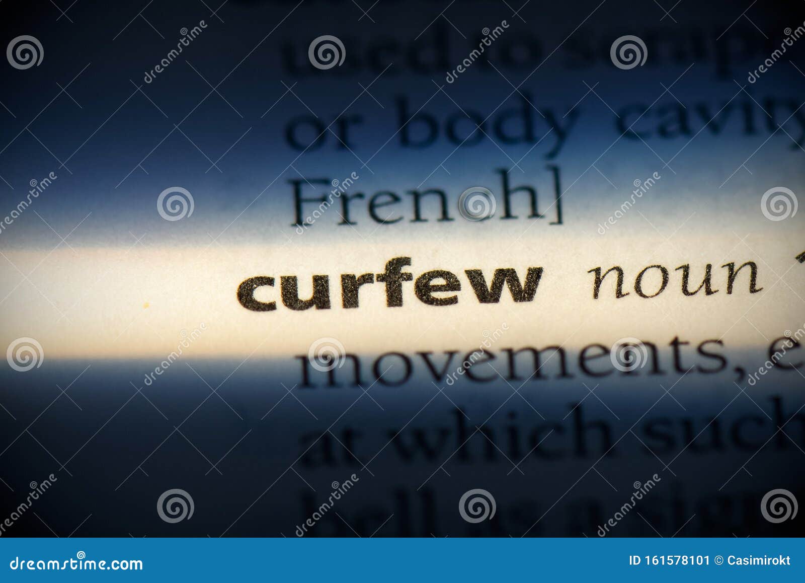 Curfew stock image. Image of close, printed, linguistic - 161578101