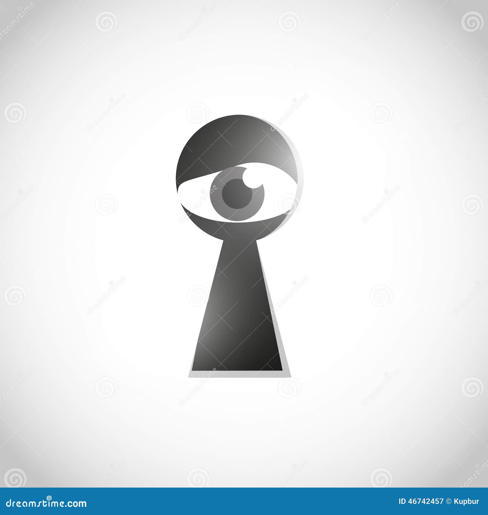 Curios Eye Looking through Keyhole Stock Vector - Illustration of ...