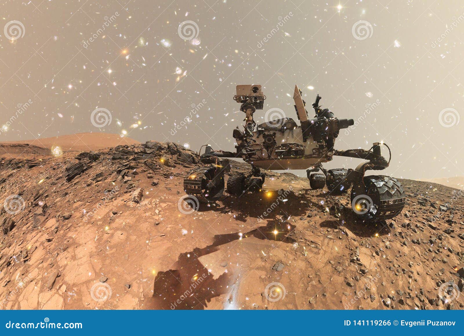 Curiosity Mars Rover Cartoon Colored Clipart Vector Illustration ...
