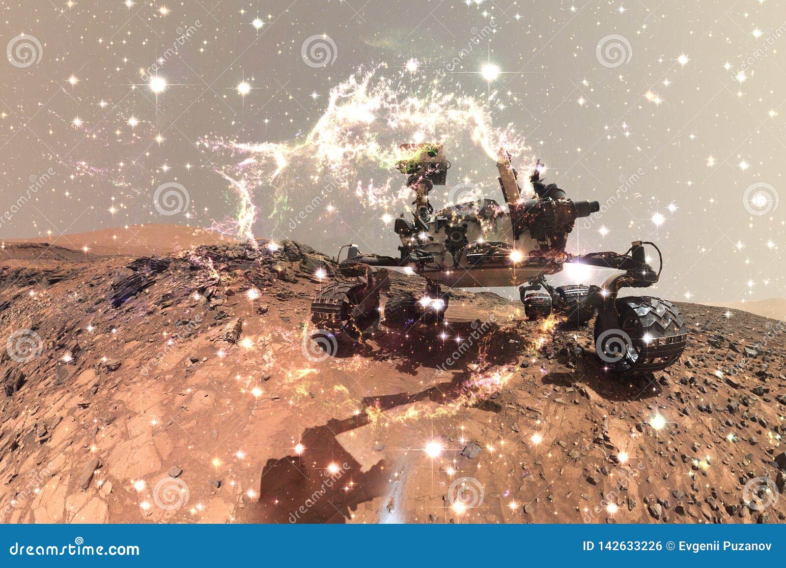 Curiosity Mars Rover Exploring the Surface Planet of Mars Stock ... Curiosity Mars Rover Exploring the Surface Planet of Mars Stock ...