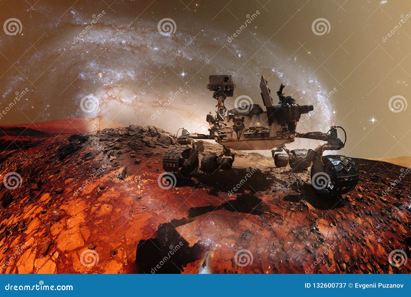 Curiosity Mars Rover Exploring the Surface of Red Planet Stock Image ... Curiosity Mars Rover Exploring the Surface of Red Planet Stock Image ...