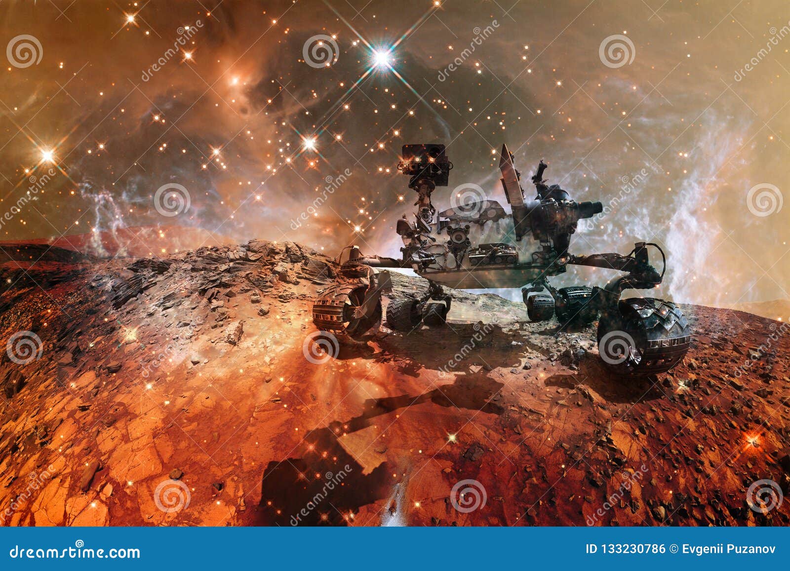 Curiosity Mars Rover Exploring the Surface of Red Planet Stock Photo ... Curiosity Mars Rover Exploring the Surface of Red Planet Stock Photo ...