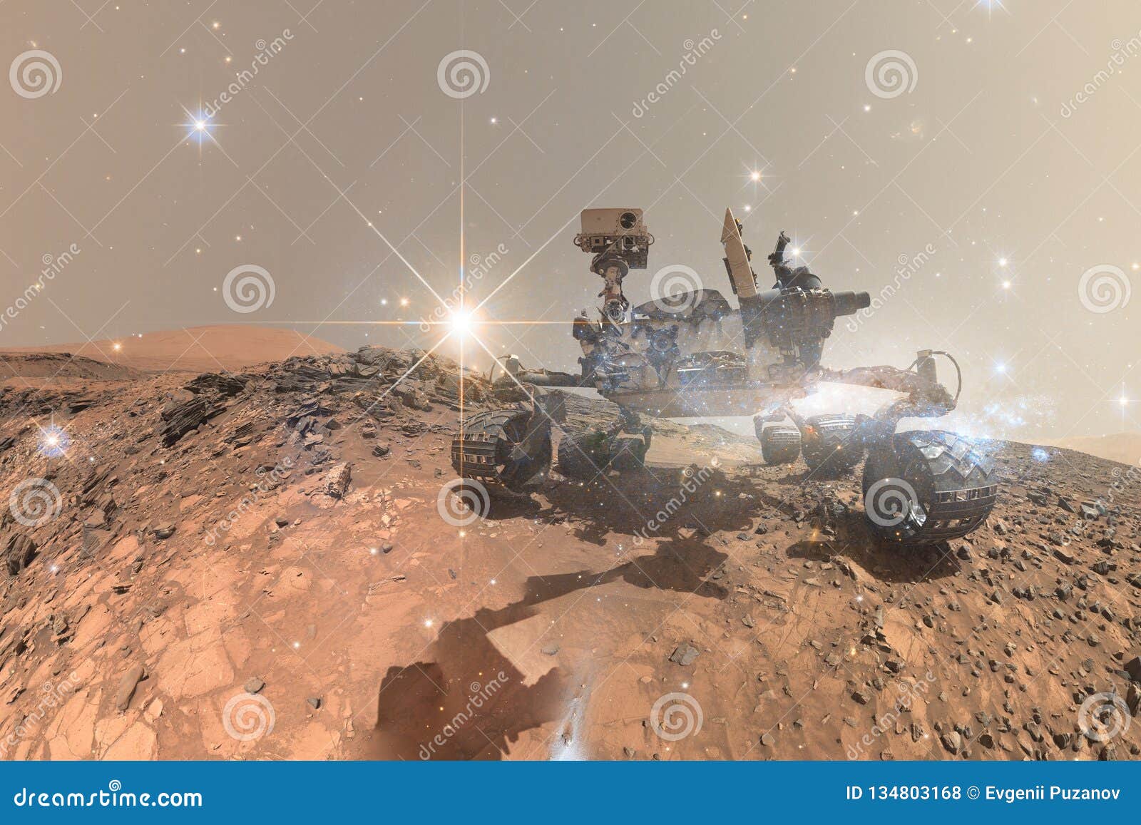 Curiosity Mars Rover Exploring the Surface of Red Planet Stock ... Curiosity Mars Rover Exploring the Surface of Red Planet Stock ...