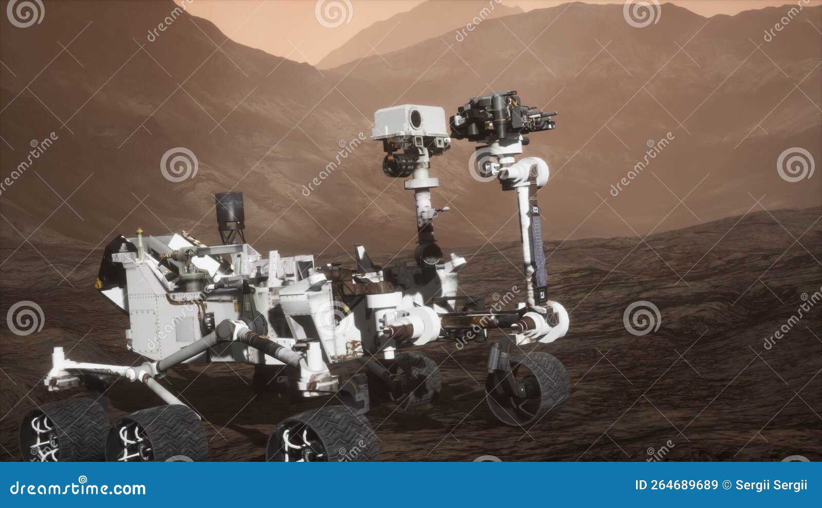 Curiosity Mars Rover Exploring the Surface of Red Planet. Elements of ...