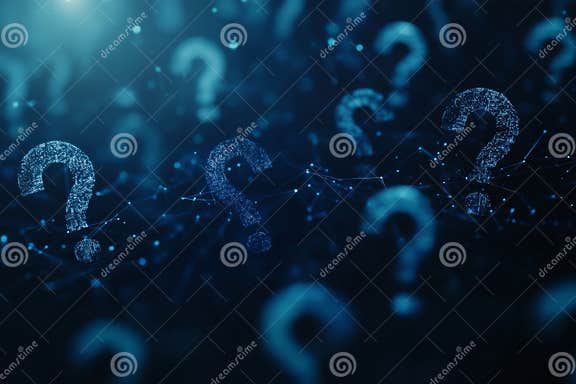 Curiosity and an Open Mind Symbolized by Floating Question Marks ...