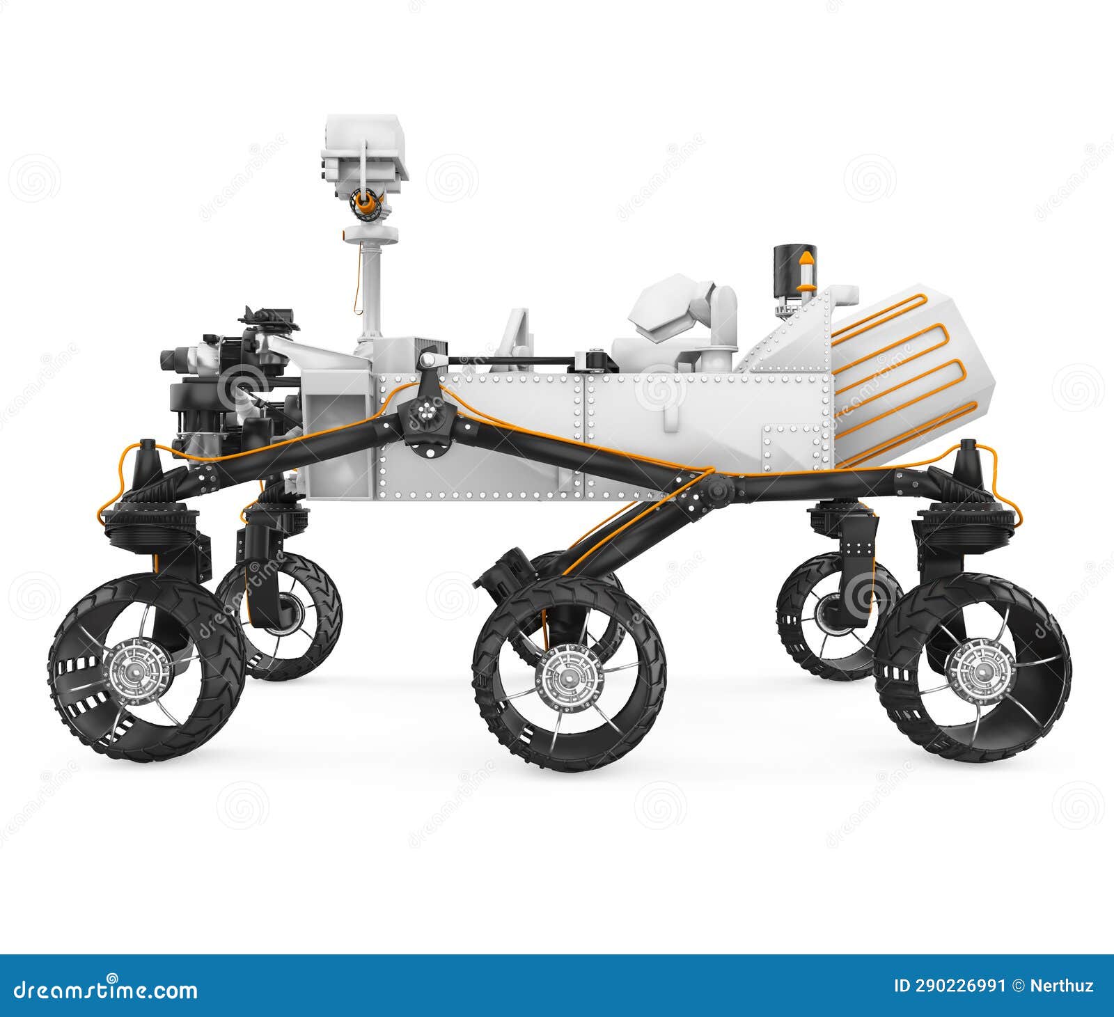 Rover Isolated On White Background. Mars Rover. Lunar Rover. Planet ...