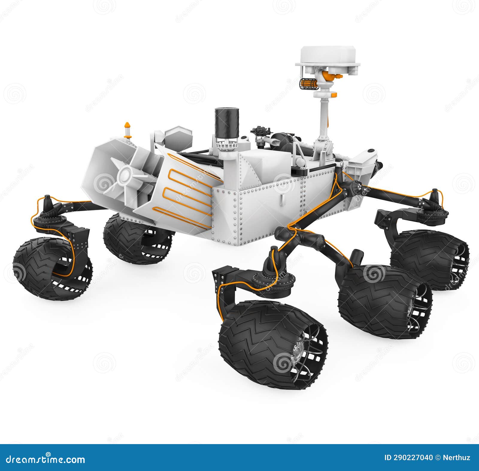 Rover Isolated On White Background. Mars Rover. Lunar Rover. Planet ...