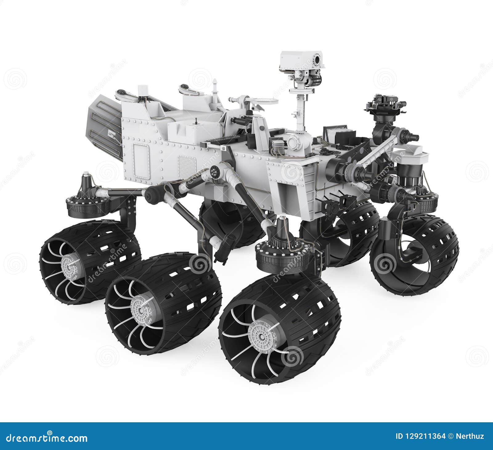 Rover Isolated On White Background. Mars Rover. Lunar Rover. Planet ...