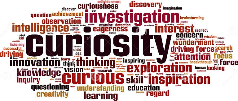 Curiosity word cloud stock vector. Illustration of innovation - 189940017
