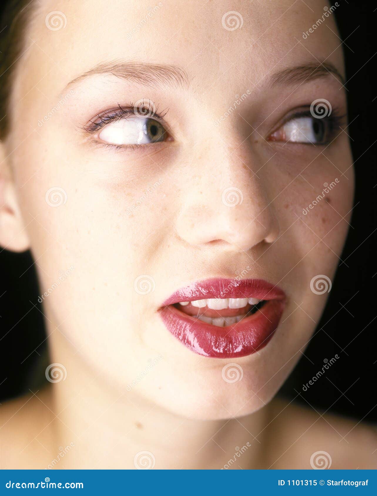 Curious stock image. Image of fancy, lipstick, expression - 1101315