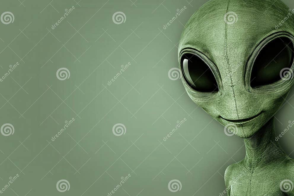 A Curious Alien Creature Design Against a Clean, Solid Background Stock ...