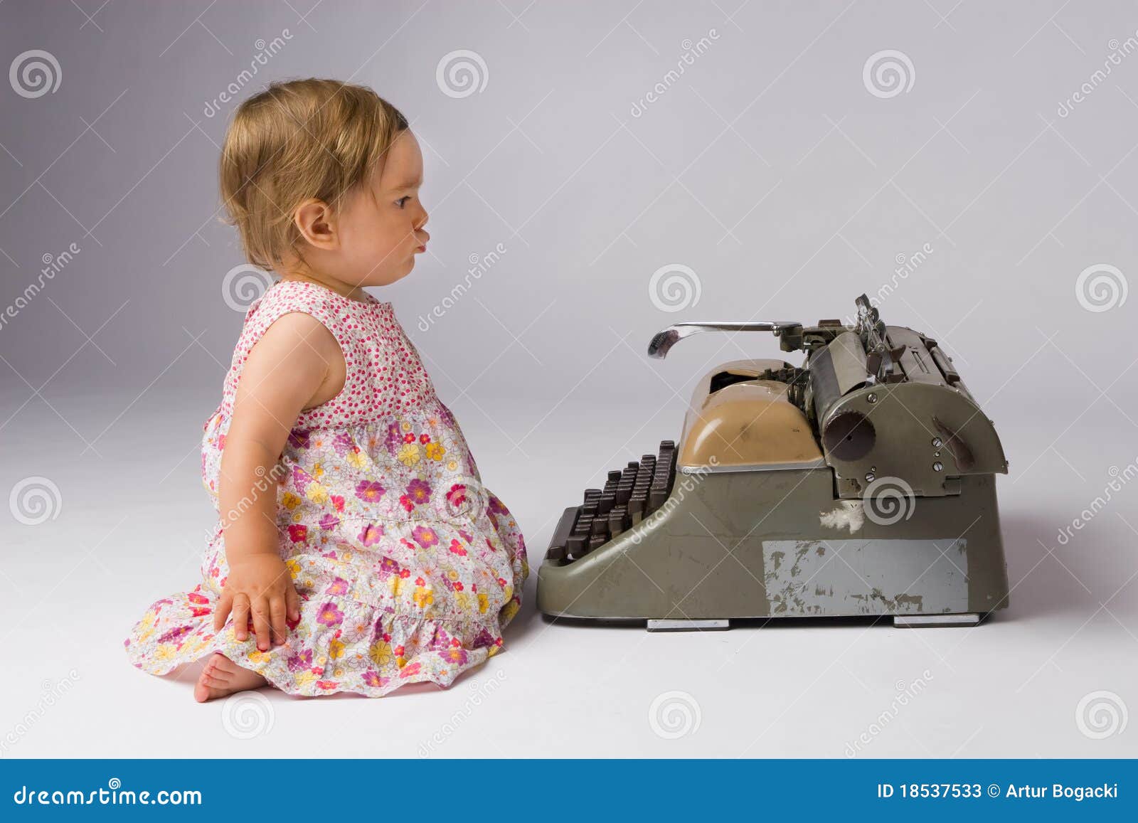 Curious Baby Girl Thinking stock image. Image of playful - 18537533