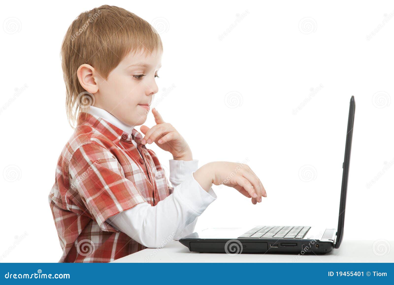 Curious boy with laptop stock image. Image of laptop - 19455401