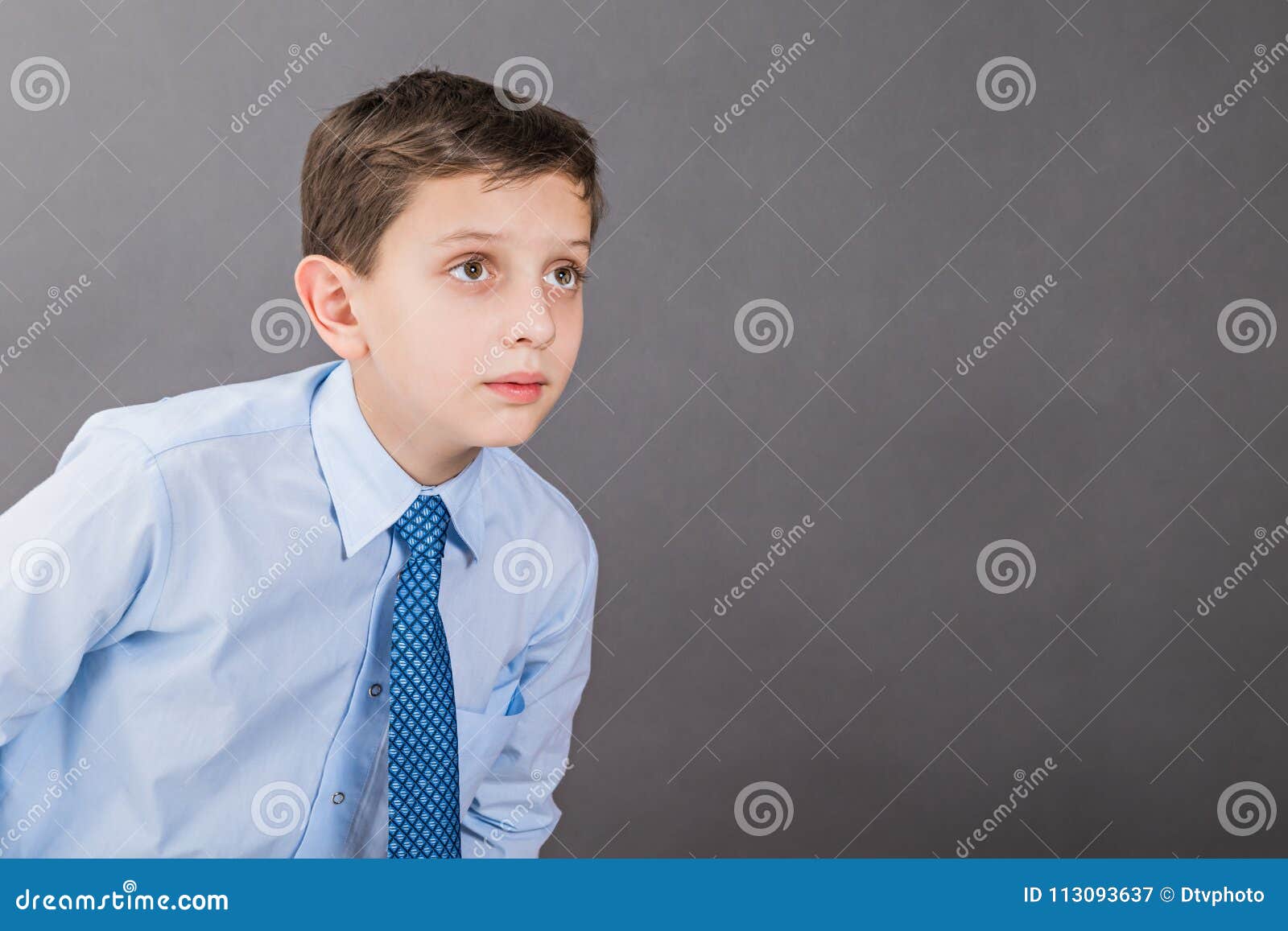 The Curious Boy Looks Intently into the Distance Stock Image - Image of ...
