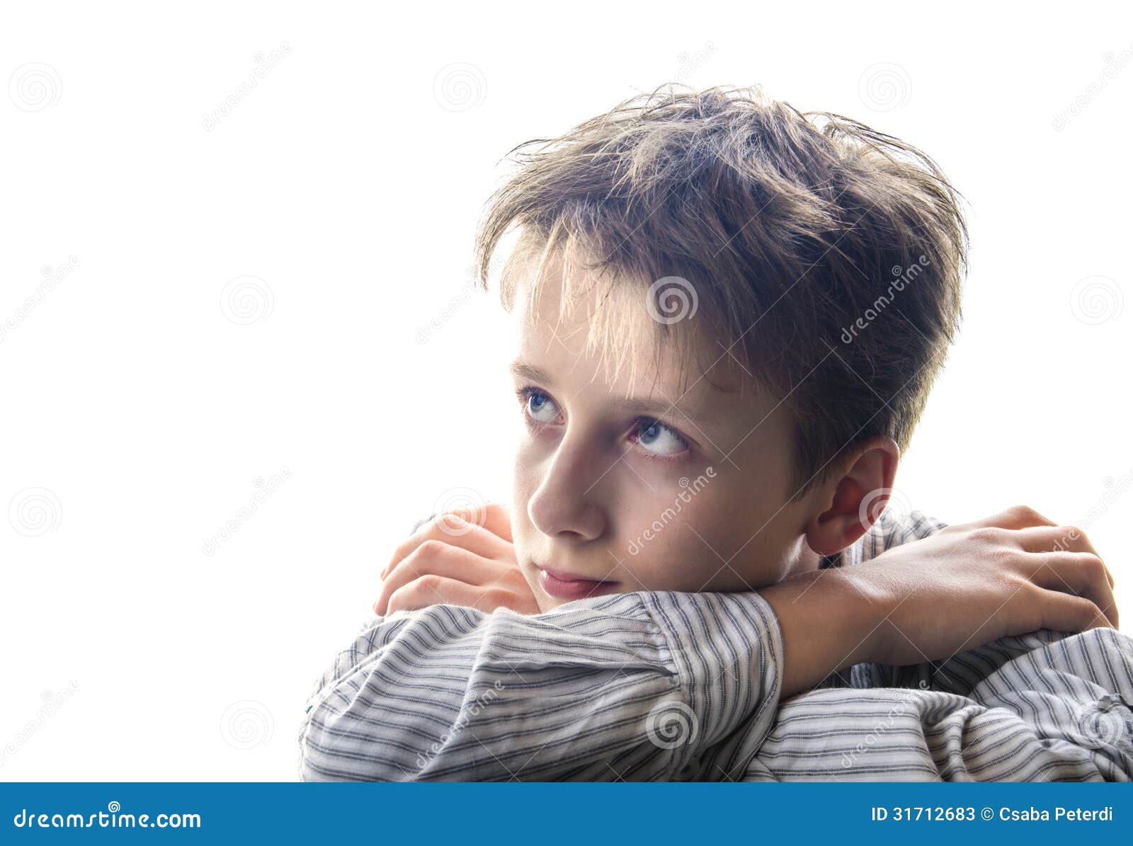 Curious Boy on White Background Stock Image - Image of cheerful, 1213: ...