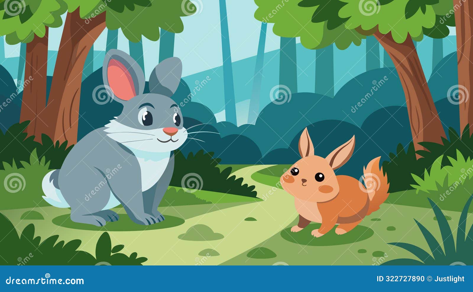 A Curious Bunny and a Friendly Chinchilla Explore a Virtual Forest ...