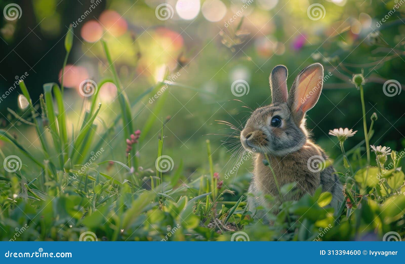A Curious Bunny in the Summer Forest Stock Photo - Image of summer ...