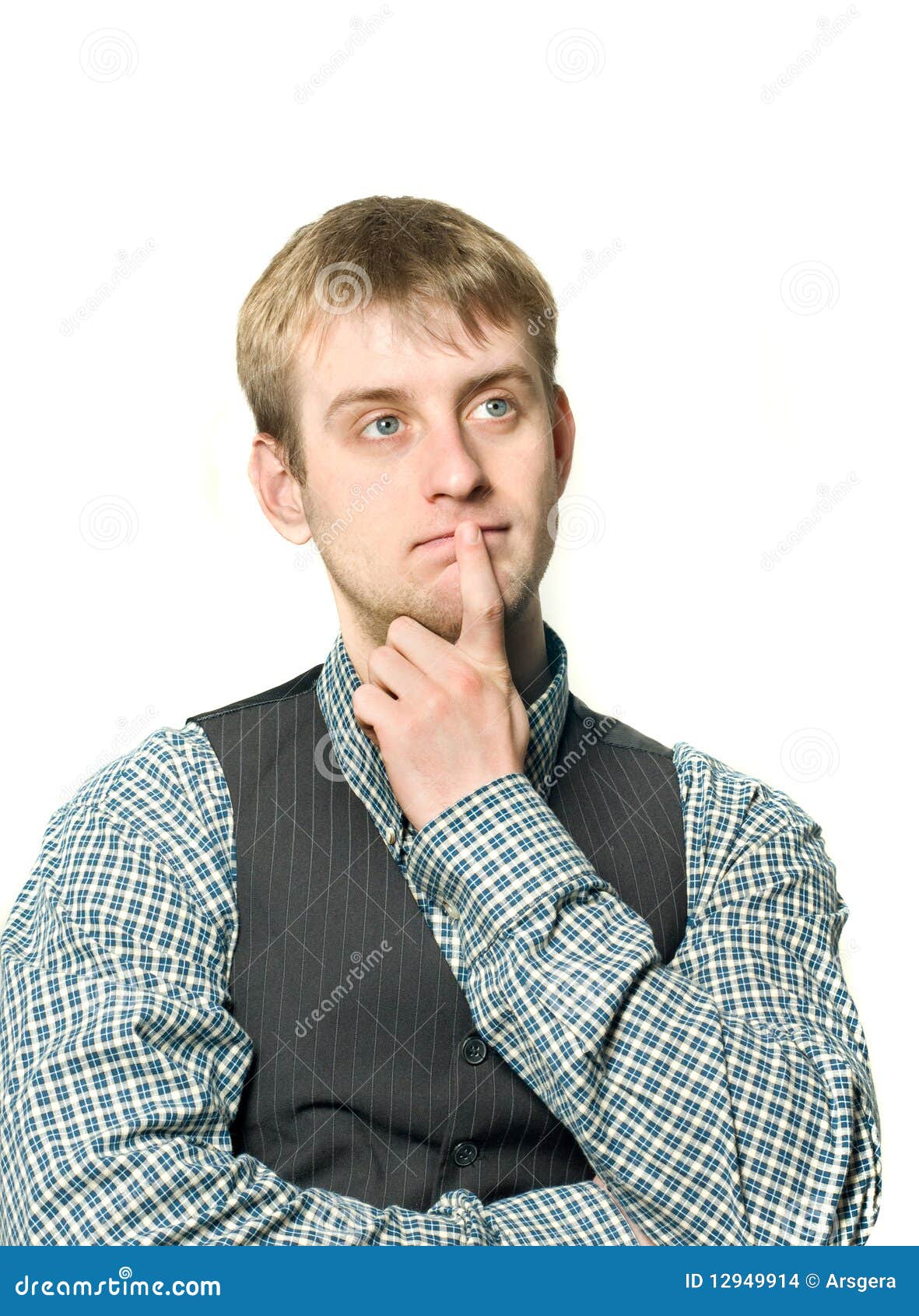 Curious businessman stock photo. Image of confusion, shirt - 12949914