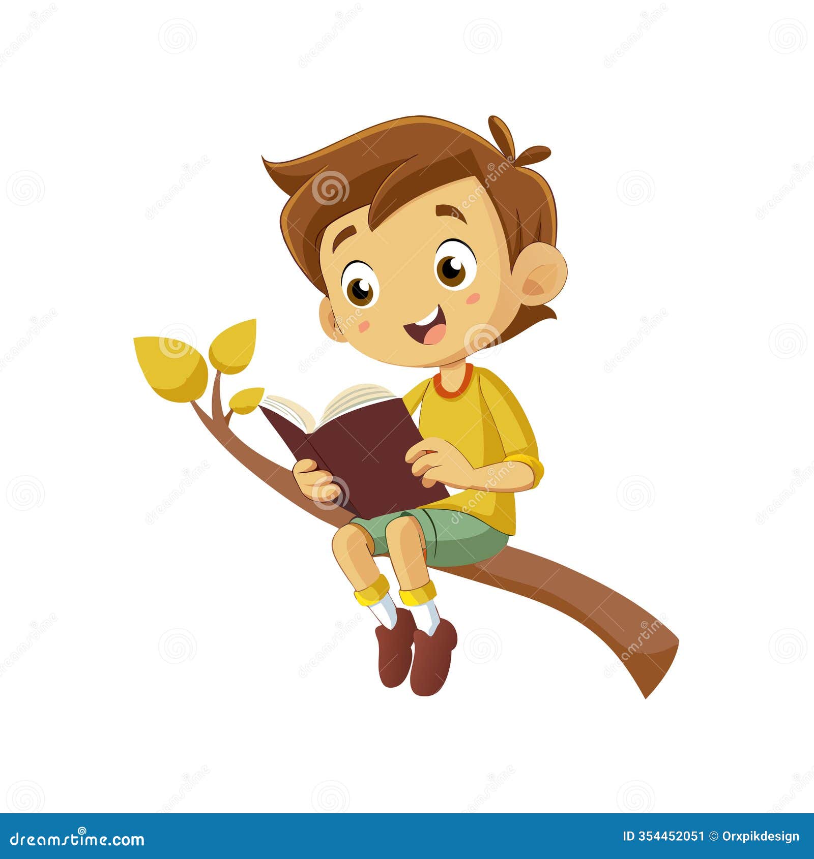 Curious Cartoon Boy With Spinning Top | CartoonDealer.com #354445429