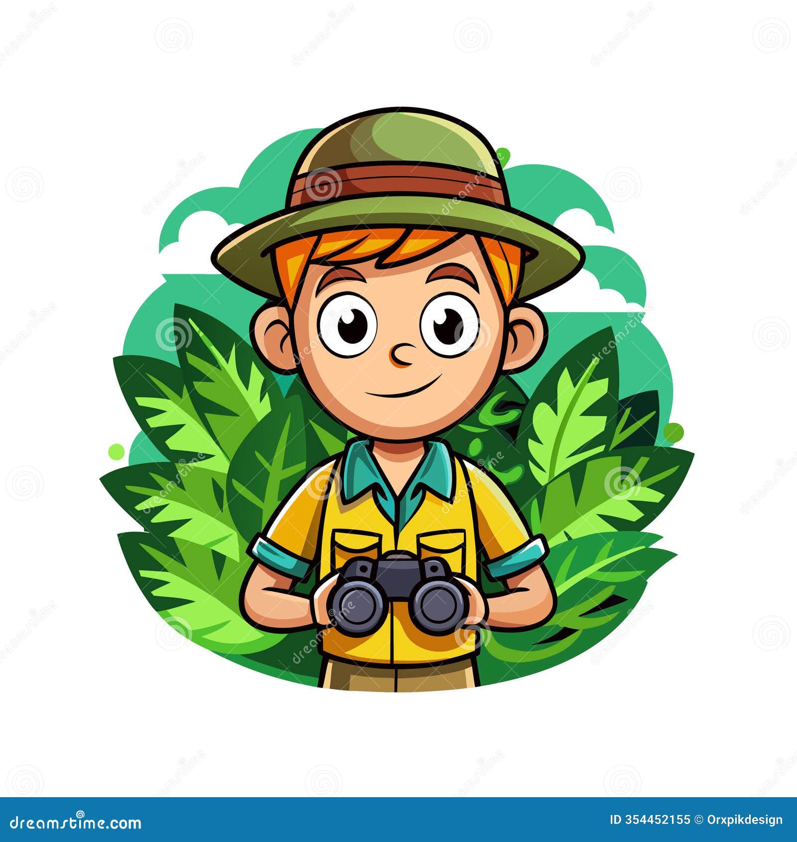 Curious Cartoon Explorer Character Stock Vector - Illustration of ...