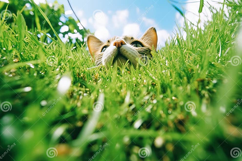 Curious Cat Looking at the Camera, Sniffing and Closing Up Stock Image ...