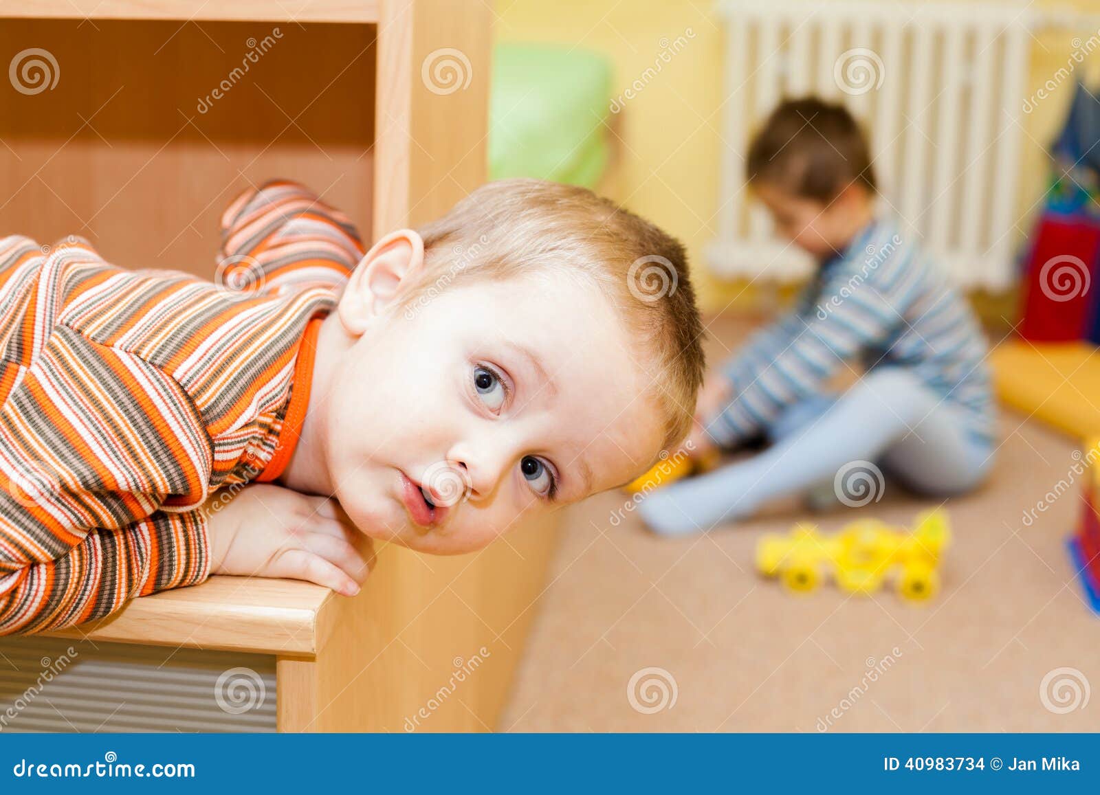 Curious Child Exploring World. Portrait Of Inquisitive Nosy Little ...