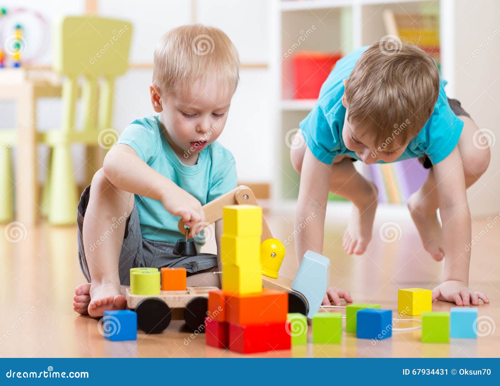 Curious Children Boys Studying Nursery Stock Image - Image of home ...